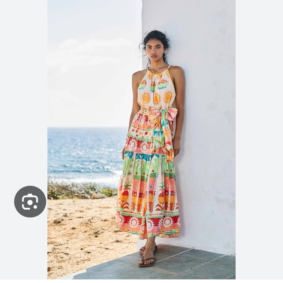 FARM Rio | Dresses | Farm Rio Summer Print Tiered Maxi Dress Sz Md ...